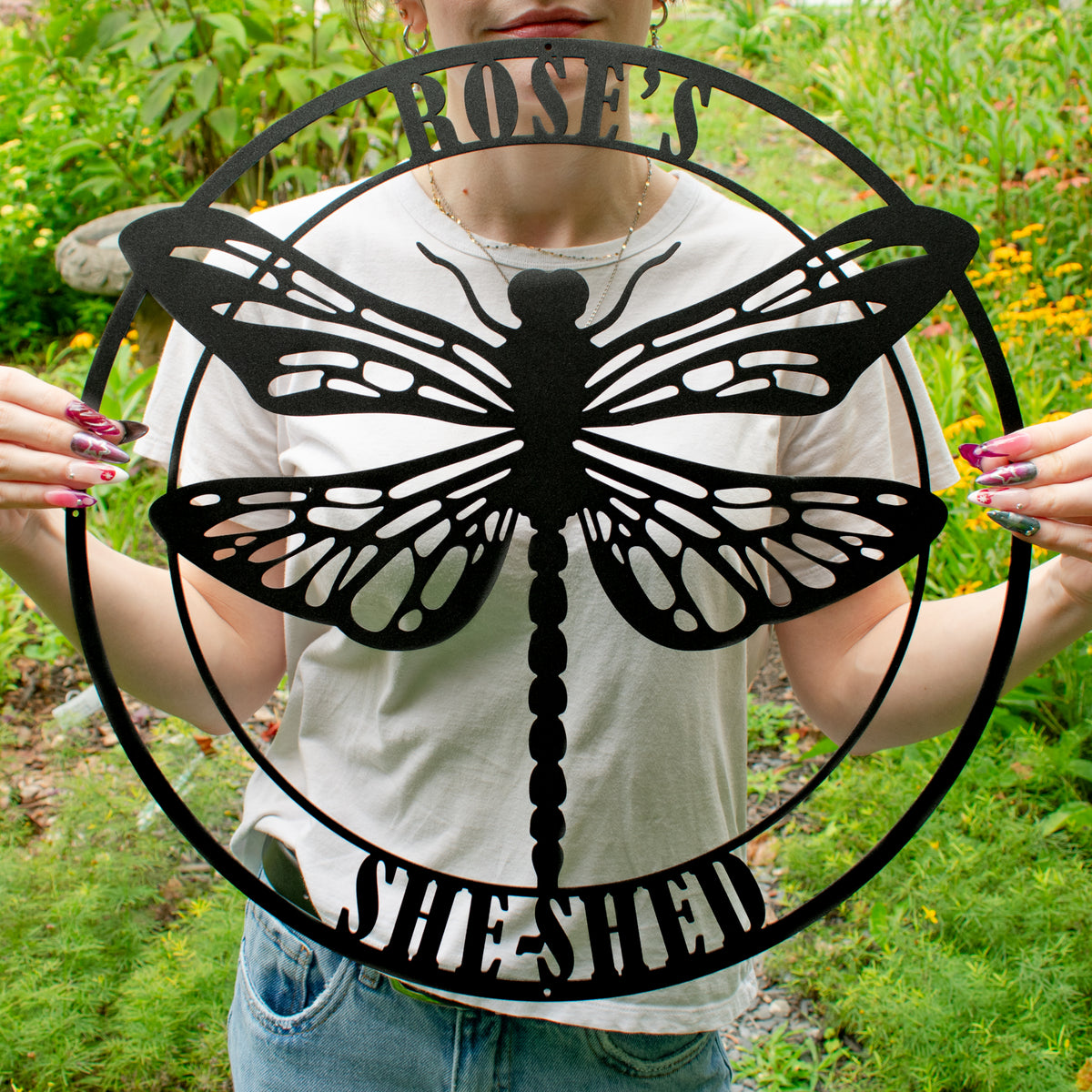 Dragonfly Monogram - Personalized Metal Garden Sign & Wall Decor ...