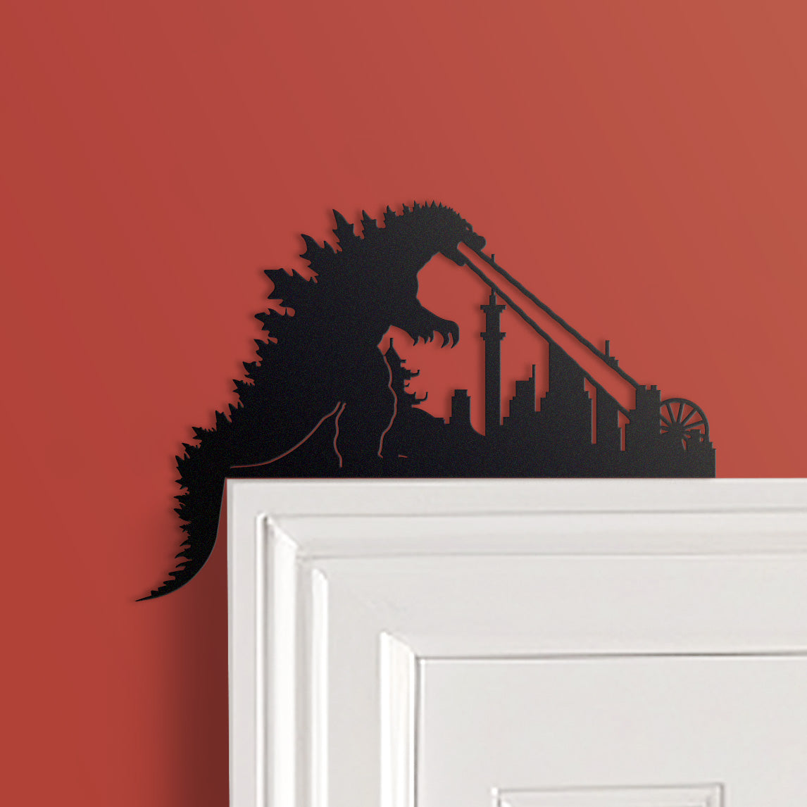 Godzilla Door Topper - Metal Monster Decor & Movie Room Accent ...